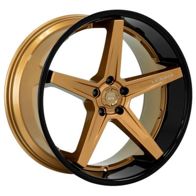 China Yellow Face Savage Lexani Forged Wheels With Black Chrome Lip for sale