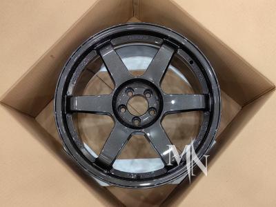 China Volk Racing TE37 SL Wheels Black Edition III 4x100 5x120 18 19 20 Inch Custom Double Black Rims Te koop