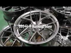 O abeto do BBS de Diamond Silver forjou o peso leve de alumínio das rodas 6061-T6