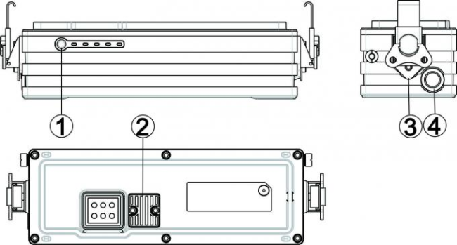 ZKManet4271 wireless data link battery compartment and controls