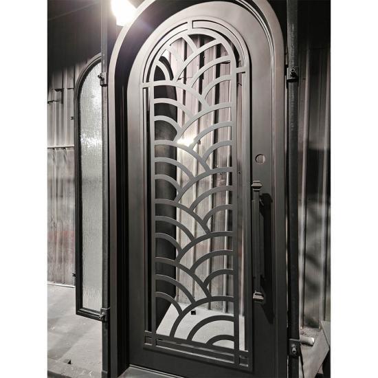 Quality Bathroom Arched Iron Door Modern Single Iron Front Doors for sale