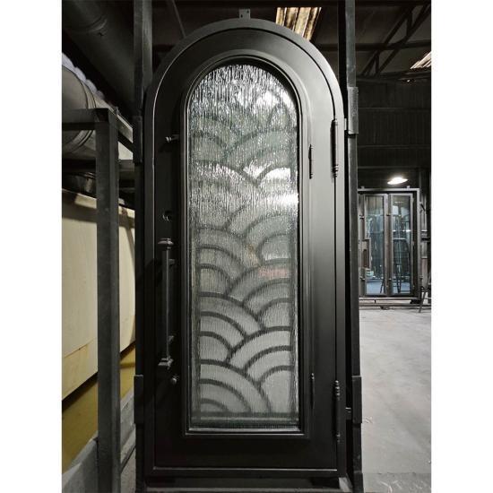 Quality Bathroom Arched Iron Door Modern Single Iron Front Doors for sale
