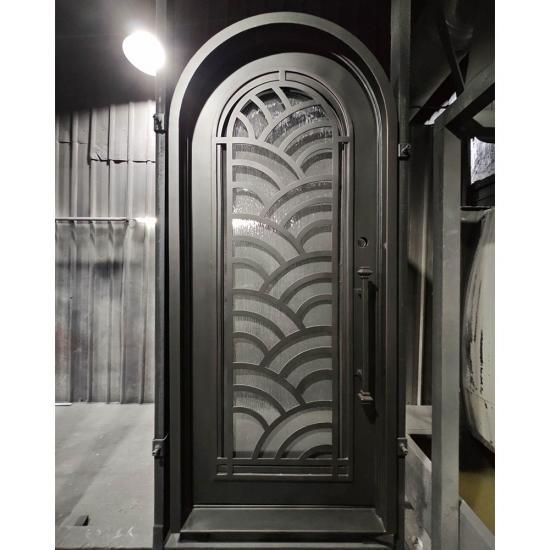Quality Bathroom Arched Iron Door Modern Single Iron Front Doors for sale
