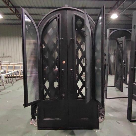 Quality 4 Mesh Architectural Wrought Iron Entry Security Screen Door for sale