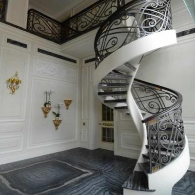 China Curved Customs  Steel Stairs Safe Steel Spiral Staircase for sale