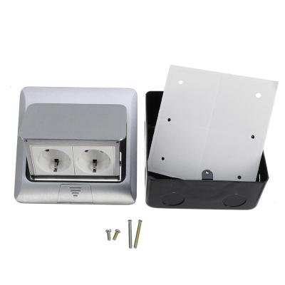 China Popular Silver EU Plug Pop Up Double Floor Socket / 2 Gang Power Socket for sale
