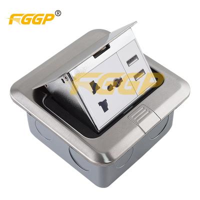 China FGGP Network Usb Pop Up Floor Socket Electrical Flush Floor Outlet Cover for sale
