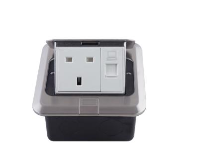 China Double Outlet Pop Up Floor Socket EU Standard With Phone Port RJ45 for sale