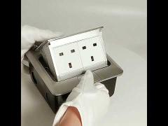 Double Positions Pop Up Floor Socket Germany Standard Twin Floor Socket