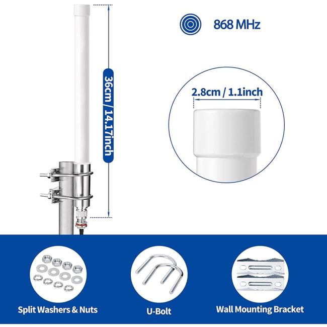 5dbi 8dbi 10dbi Omni Directional Antenna Fiberglass 2400MHz Antenna with Support Communication Antenna