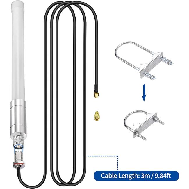 5dbi 8dbi 10dbi Omni Directional Antenna Fiberglass 2400MHz Antenna with Support Communication Antenna