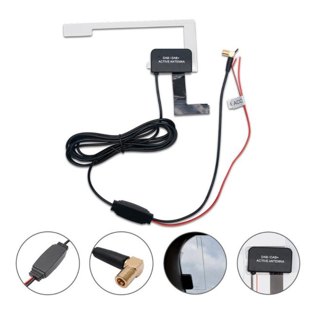 Universal 3M 12V SMB Connector Vehicle Active Antenna DAB Digital Car Radio Aerial with RF Amplifier Strong Stable Signal
