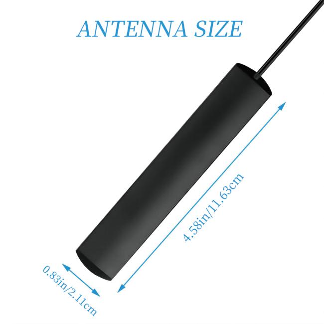 Universal 300CM Black Car Antenna Active AM FM Radio & Truck Stereo Antenna with Signal Booster for Better Reception