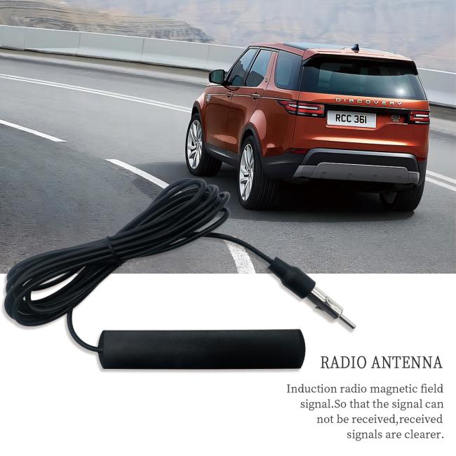 Universal 300CM Black Car Antenna Active AM FM Radio & Truck Stereo Antenna with Signal Booster for Better Reception
