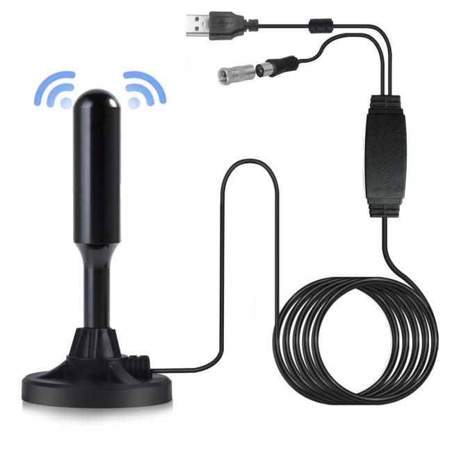 DVB-T2 TV Signal Booster Outdoor 75 Ohm FM Radio Antenna with USB External TV Antenna