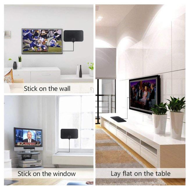 Amplified HD Digital TV Antenna with 150 Miles Range Signal Booster Support 4K 1080p HDTV