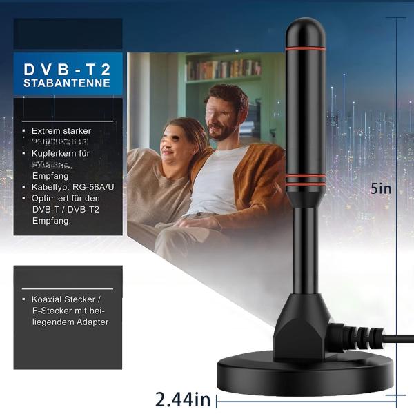 Quality Indoor HDTV DTMB DVB-T ISDB Digital TV Antenna with Gain Magnetic Chuck and F for sale