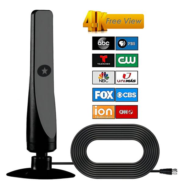 Quality Indoor Digital Amplified TV Antenna 50 Miles Range Powerful Amplifier Supports 4K Full HD Smart Frequency Range 170-860MHz for sale