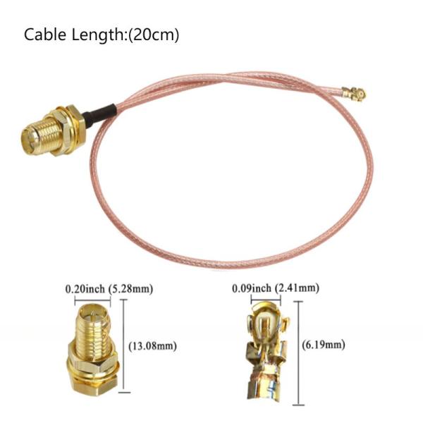 Quality 0.03KG Silver Plated Wire IPEX to SMA Male Head Coaxial Cable RG178 UFL IPX RP for sale
