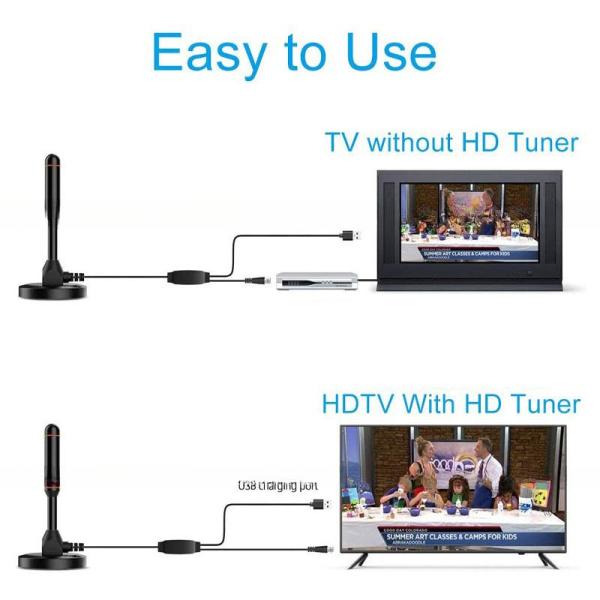 Quality HD Indoor Amplified Digital TV Antenna 200 Miles Ultra HDTV with VHF / UHF for sale