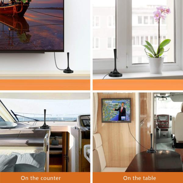 Quality Hot Mini HD Indoor Digital TV Antenna DTMB Suction Cup with 5m Cable ATSC DVB-T2 for sale