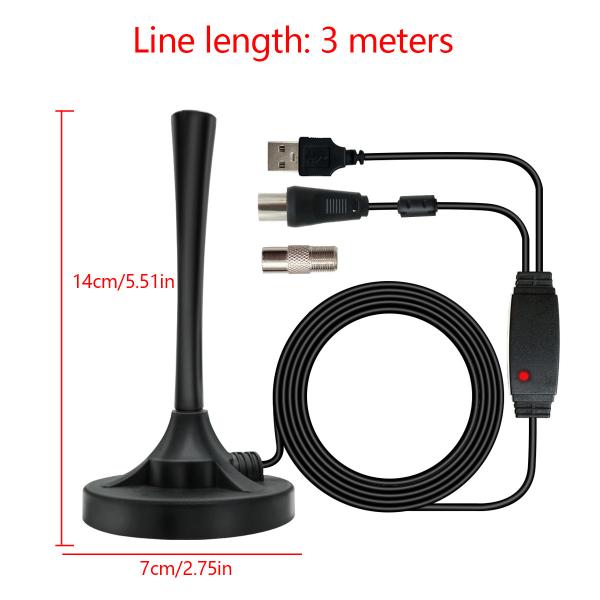 Quality Hot Mini HD Indoor Digital TV Antenna DTMB Suction Cup with 5m Cable ATSC DVB-T2 for sale