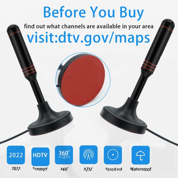 Quality High Gain indoor Long Rnge Amplifier VHF170~240mhz,UHF470~862mhz TV Antenna for sale