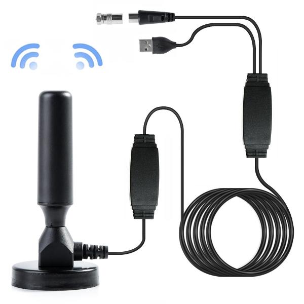 Quality 170-860MHz Frequency Range Indoor TV Antenna DVB-T Amplified 5dBi 50 Miles Range for sale
