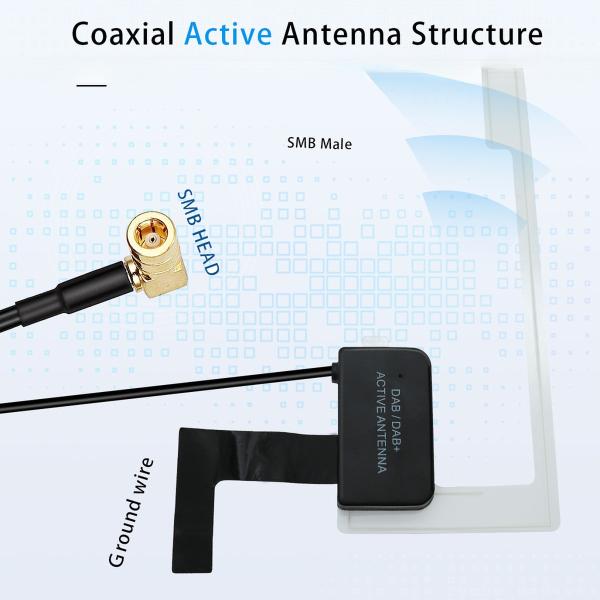 Quality 15db 3dB Gain VHF UHF 18Dbi Digital AM FM Aerial Patch Car DAB Radio Antenna for sale