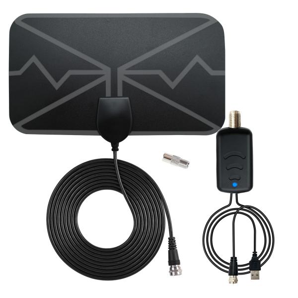 Quality Amplified 50miles HD TV Antenna VHF174-230/UHF470-862 Frequency Range 25dbi Gain Digital Indoor with Amplifier and Plug for sale