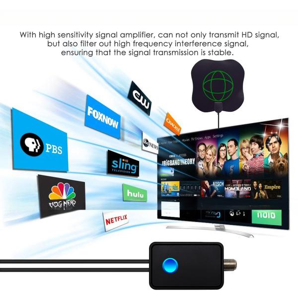 Quality High gain tv antenna with amplifier Uhf Vhf dvb t2 Hdtv digital indoor tv for sale