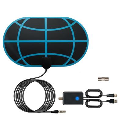 China Newest Thin Flat Panel TV Antenna HDTV Antenna with 4K HD / VHF / UHF / FM Signal Amplifier for DVB-T / DVB-T 2 for sale