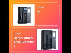 Double Door Metal Wardrobe Lockers For Clothes 0.5-1.0mm Thickness