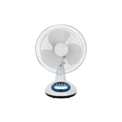 Cina Ventilatori da tavolo ricaricabili solari da 12 pollici a buon prezzo di vendita calda con luce a LED in vendita