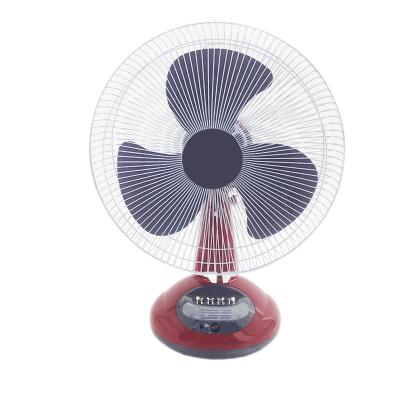 Cina Ventilatore da tavolo ricaricabile portatile da 12 pollici 12V con luce LED e batterie in vendita
