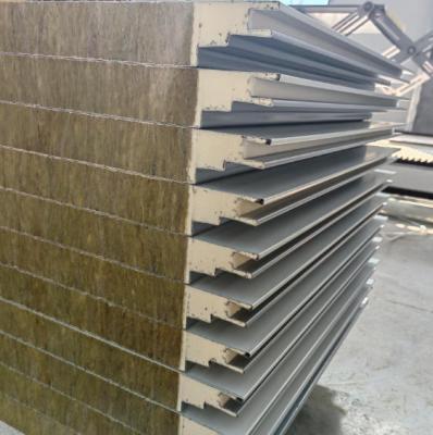 China Fireproof A1 Exterior Wall Pu Edged Rock Wool Sandwich Panel For Hospital, School, Mall, Sports Venues, Leisure Facilities for sale
