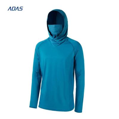 China Sublimation Quick Dry Fishing Wear anti UV Fishing Hoodie T Shirt Face Mask UPF 50 100% Polyester for sale
