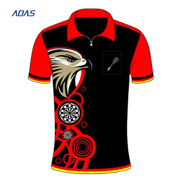 Quality Sublimation Embroidery Dart Shirt Custom Sports Jerseys Allover Printed for sale