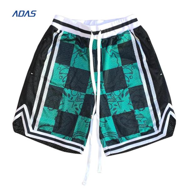 Quality Custom Polyester Mesh Sublimated Basketball Shorts For Men Running Workout for sale