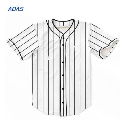 China Sublimated Baseball Team Wear Striped Jersey Shirt Laser Wash Personalised for sale
