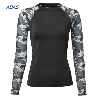 China Women'S Men'S Long Sleeve Surf Swimming Rash Guard Shirt Uvproof Quick Dry for sale
