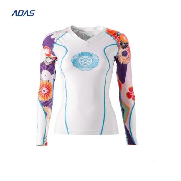 Quality Digital Sublimation Printed SPF Swim Surf Rash Shirt For Unisex BJJ Rash Guard for sale