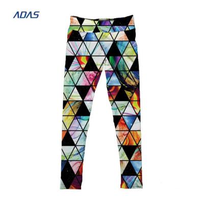 China 160g Allover Printed Embroidery Gym Fitness Wear Yoga Workout Tights For Women for sale