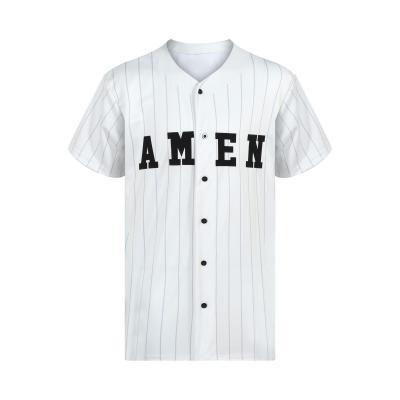 China Unisex Buttoned Baseball Team Wear Jersey Tees Breathable Polyester Custom for sale