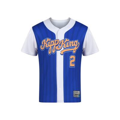 China Lightweight Polyester Full Pinstripe Baseball Team Wear Uniforms Sublimation Flocking Embroidery for sale