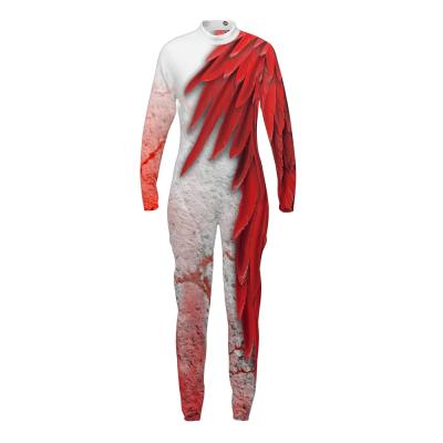 China Full length dance Unitard with sleeves custom printing;Color Guard,marching band for sale