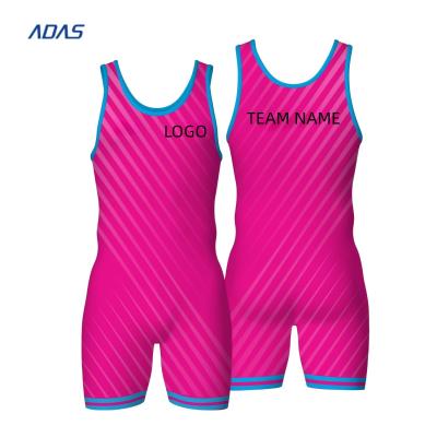 China Custom Team Wrestling Singlet with Front Logo Personalized Printing Stretch Quick Dry & Lightweight Spandex material for sale