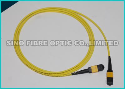 China Yellow Jacket Female MPO 24 Fiber Cable Single Mode No Pin 3.0mm APC Polish for sale
