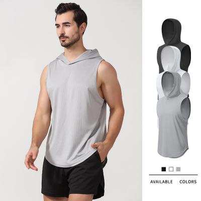 China XMAMLON RTS OEM Quick Dry Gym Tank Sleeveless Bodybuilding Hooded Tank Top voor mannen Te koop