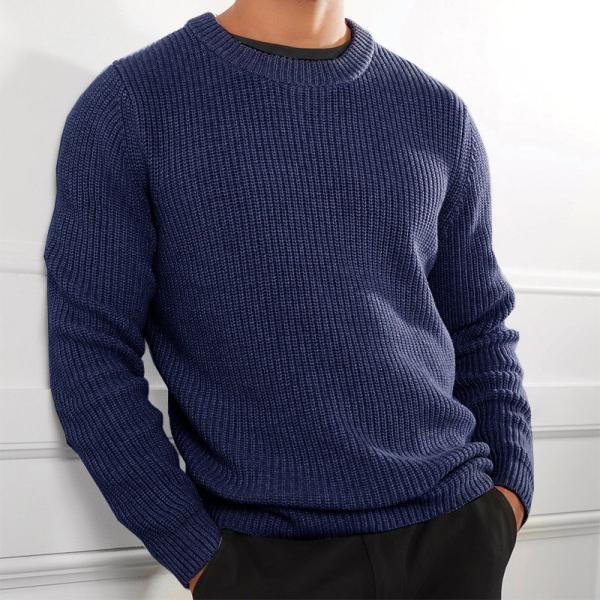 Quality XMAMLON RTS Winter Sweater Men's Anti-wrinkle Knitted Jumper with Solid Color for sale